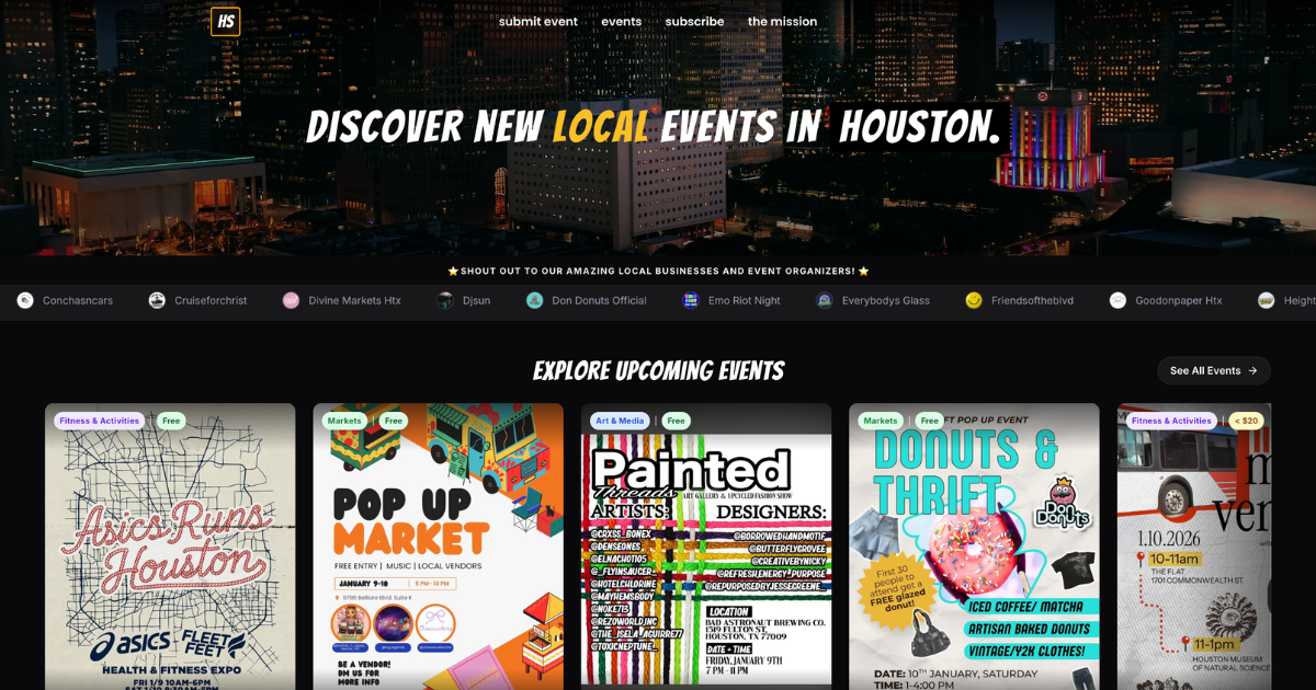 Houston Events — Discover Local Events, Markets & Shows | Houston Spotlight